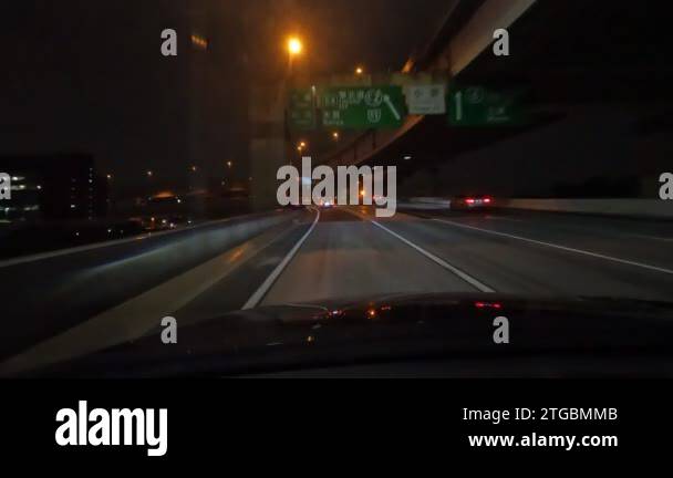 Tokyo Metropolitan Expressway Car driving Night View Japan shutoko ...