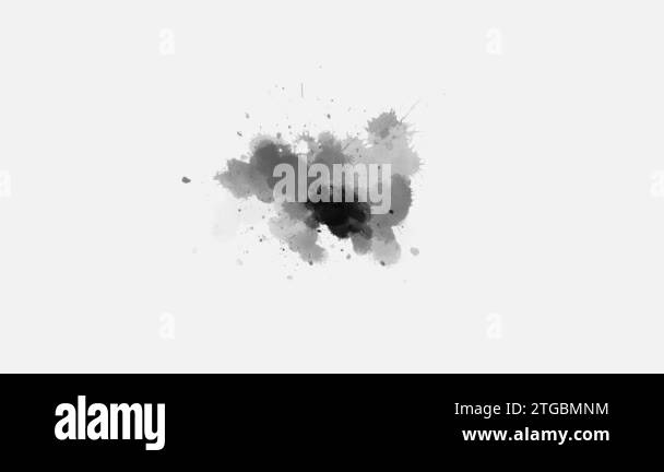 Ink splatters transition animation. Ink brush stroke transition. Ink ...