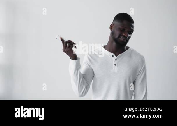 Boring phone call. Annoyed african guy. Boomerang animation. Mobile ...