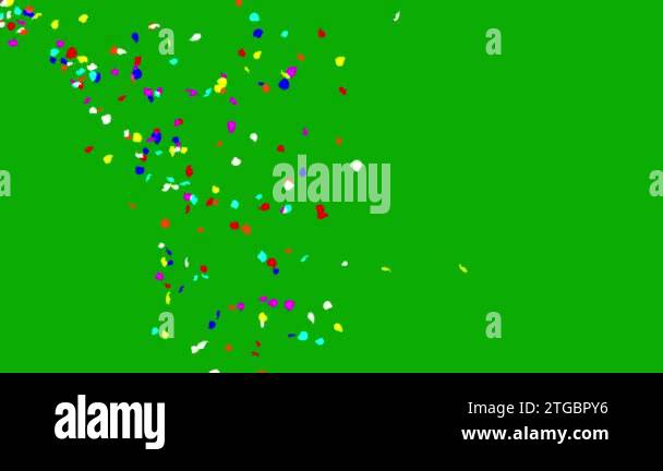Falling colorful confetti particles motion graphics with green screen background Stock Video ...