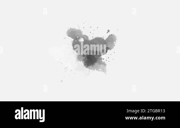 Ink splatters transition animation. Ink brush stroke transition. Ink ...