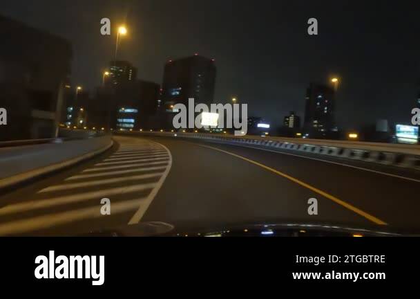 Tokyo Metropolitan Expressway Car driving Night View Japan shutoko ...