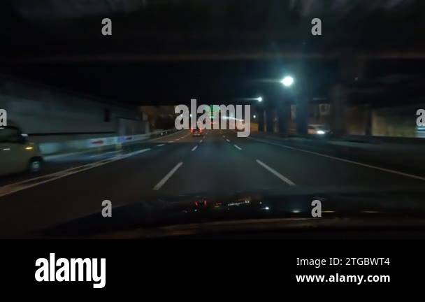 Tokyo Metropolitan Expressway Car driving Night View Japan shutoko ...