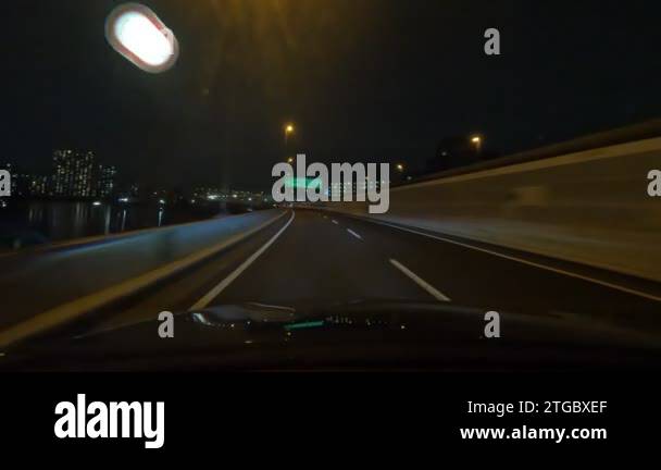 Tokyo Metropolitan Expressway Car driving Night View Japan shutoko ...