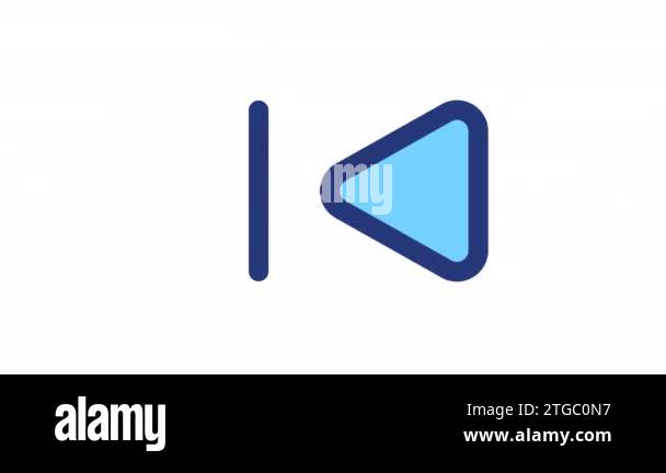 Animated skip to start color ui icon. Multimedia player control. Move to beginning. Seamless ...