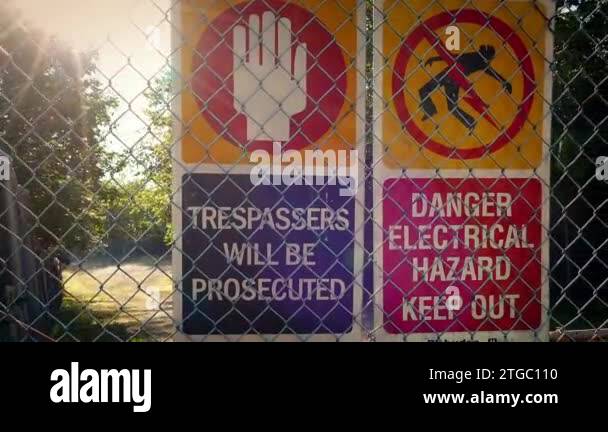 Warning on fence Stock Videos & Footage - HD and 4K Video Clips - Alamy