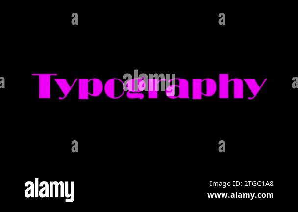 Typography in different style fonts change on screen animation black ...