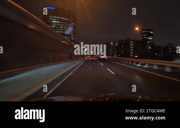 Tokyo Metropolitan Expressway Car driving Night View Japan shutoko ...