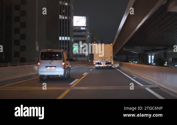 Tokyo Metropolitan Expressway Car driving Night View Japan shutoko ...