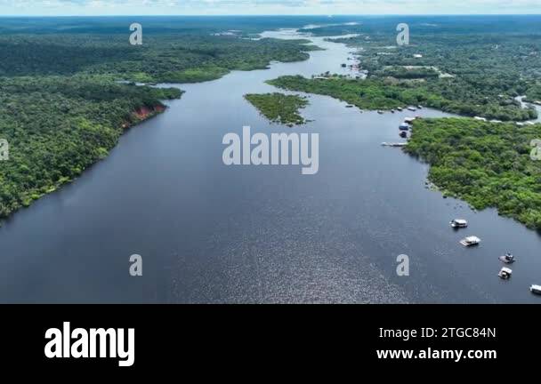 Manaus Brazil. Taruma River at Amazon Forest affluent of giant Black ...