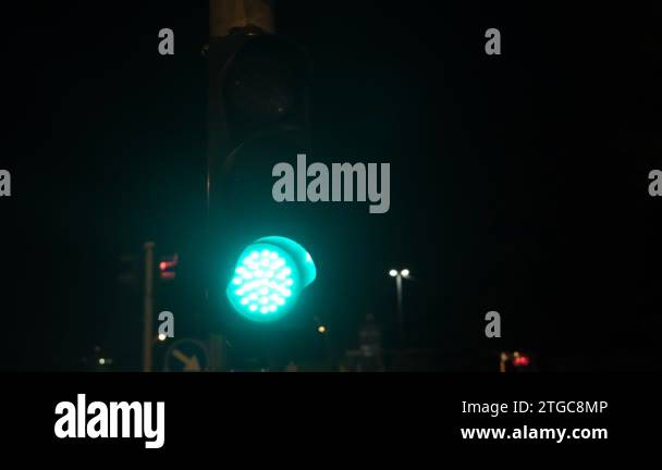 Image of flashing traffic signs with reflectors, red green and yellow ...