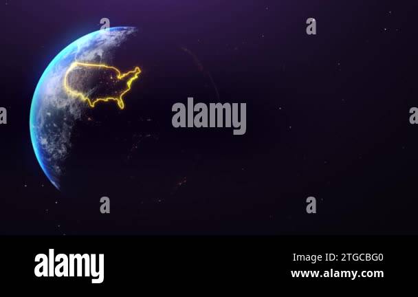 United States border outline from space perfect for your presentations ...