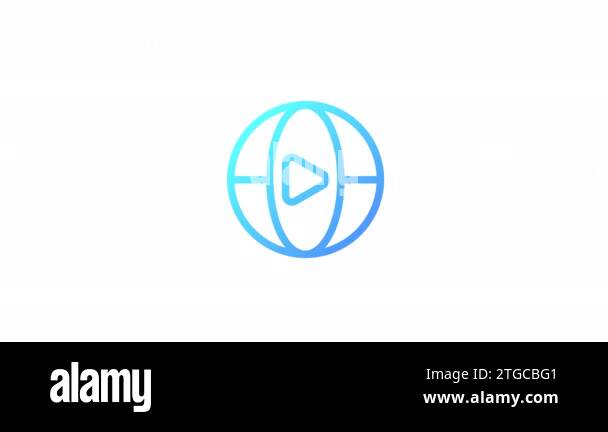 Animated video online gradient icon. International communication. Content on internet. Seamless ...
