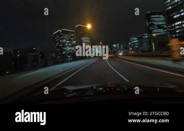 Tokyo Metropolitan Expressway Car driving Night View Japan shutoko ...