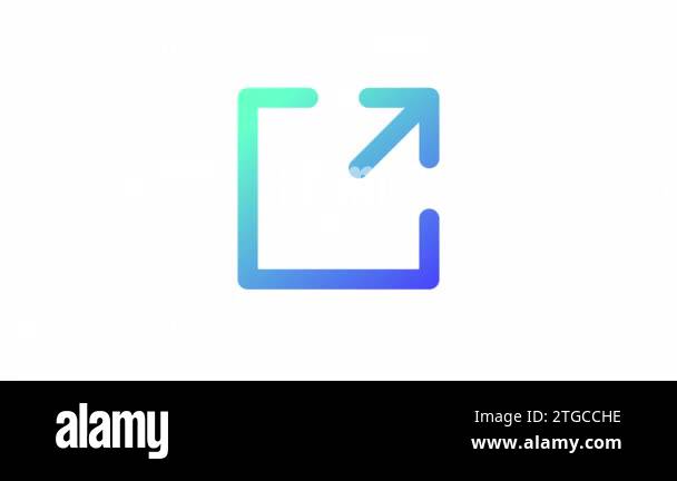 Animated redirect gradient ui icon. External link. Other website ...
