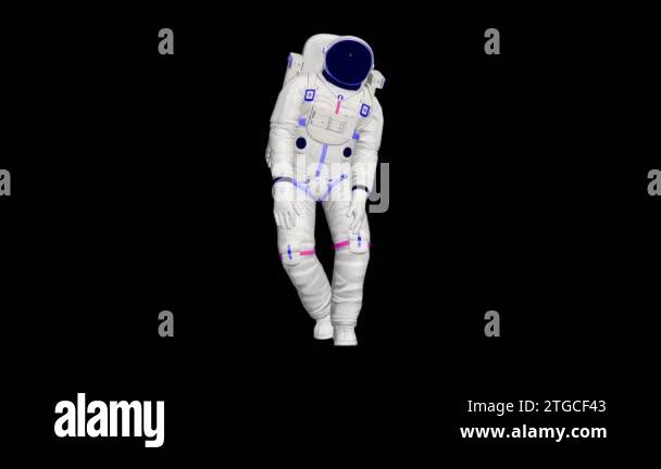 3D astronaut dance. Realistic 3D animation of dancing astronaut in ...
