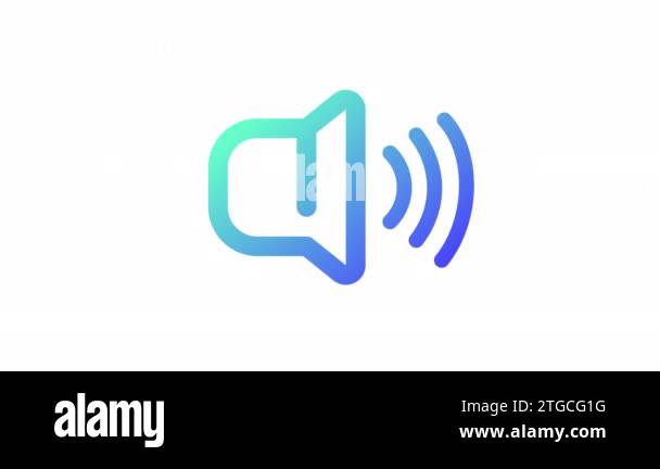 Animated volume gradient ui icon. Sound loudness level. Seamless loop ...