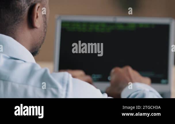 Back view african man typing Stock Videos & Footage - HD and 4K Video ...