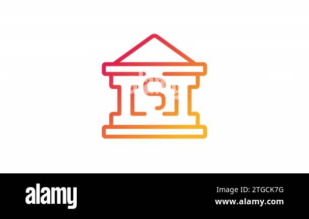 Animated banking gradient icon. Dollar saving account. Financial system ...