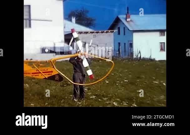 trasquera, italy june 12 1960:helicopter of the 60s finance police ...