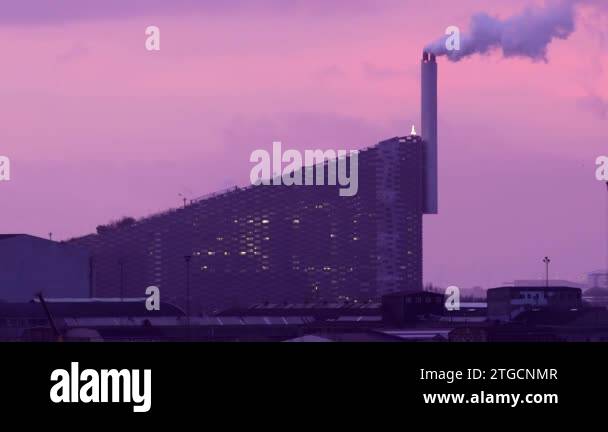 Copenhagen, Denmark The landmark Copenhill power plant and downhill ski ...