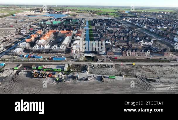 New build housing. Construction site, urban planning and layout ...