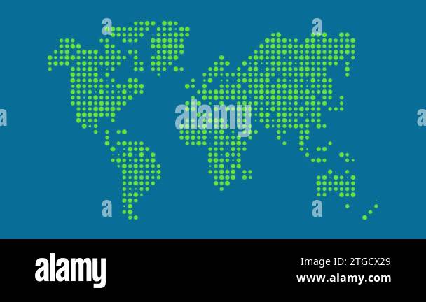 Simplified world map (drawn with dots.) 4K pop up animation Stock Video ...
