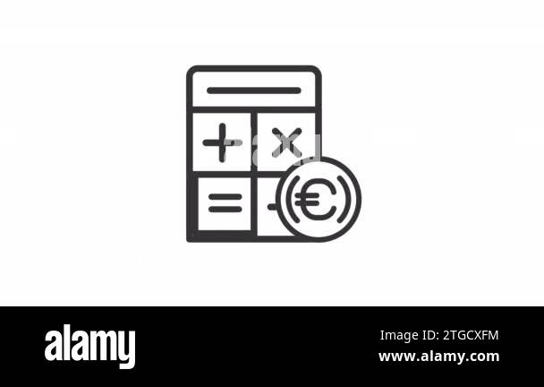 Animated conversion linear icon. Currency exchange calculator. Money ...