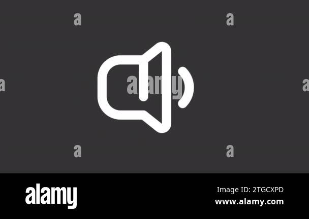 Animated silent white line ui icon. Sound loudness level. Seamless loop ...