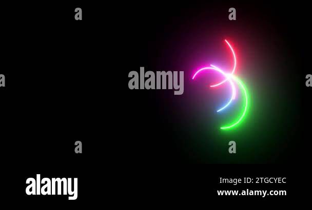 Neon Light Animation Featuring Vibrant Light Beams. Seamless Loop ...