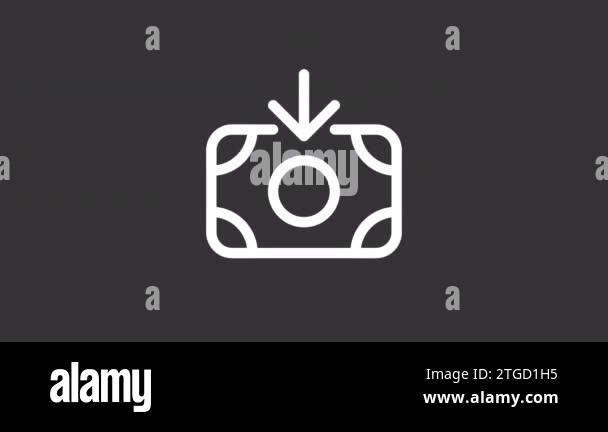 Animated income white line ui icon. Receive money. Pay in cash ...