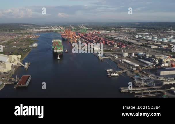 Fully Loaded Container Ship On Blair Waterway Near The Husky Terminal ...