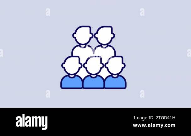 Animated people group color icon. Crowd of spectators. Colleagues ...
