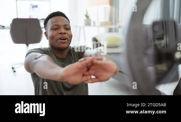 Fitness influencer, stretching and live streaming for social media ...