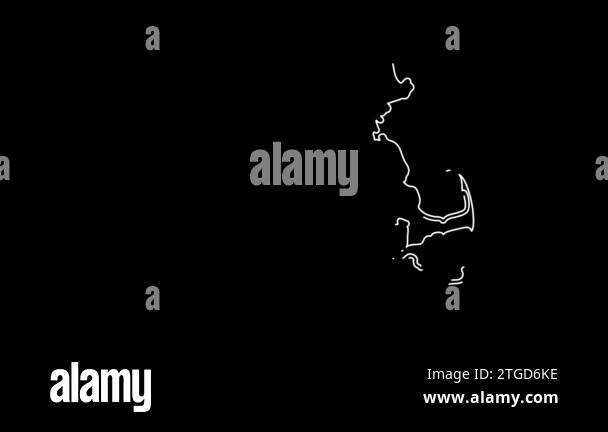 2D Map of state Massachusetts, Massachusetts map white outline ...
