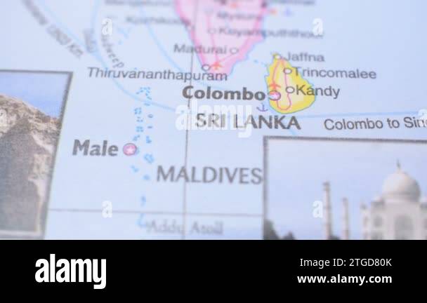 Location of Sri Lanka, Political Map With Red Push Pin Pointing Stock ...