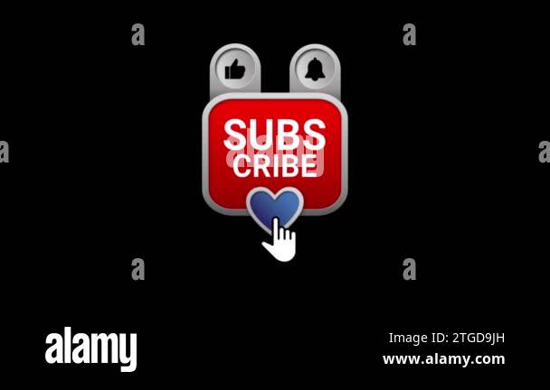Animated Subscribe Button blue love Transparent Background with Alpha ...