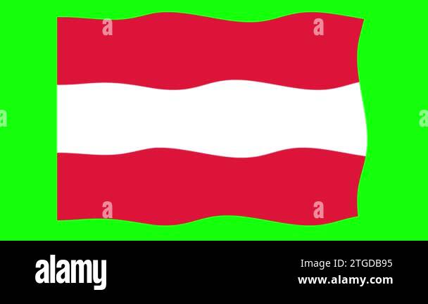 Austria Waving Flag 2D Animation on Green Screen Background. Looping ...