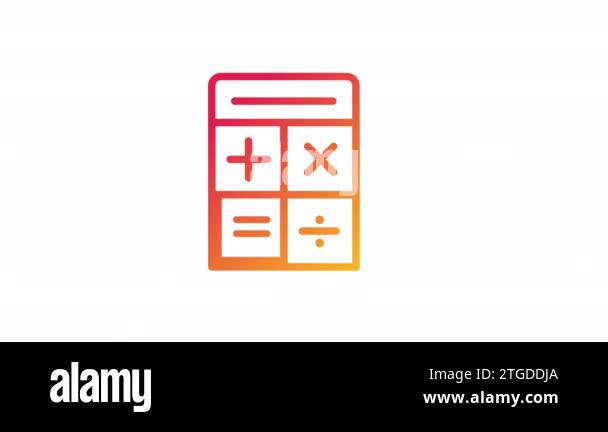 Animated calculator gradient icon. Electronic device for math ...