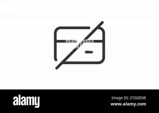 Animated deactivation line ui icon. Reject payment. Failure. Seamless ...