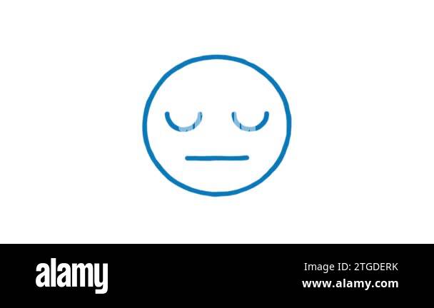 Emoticon shows yes with closed eyes. Animated doodle emoticon. Alpha ...