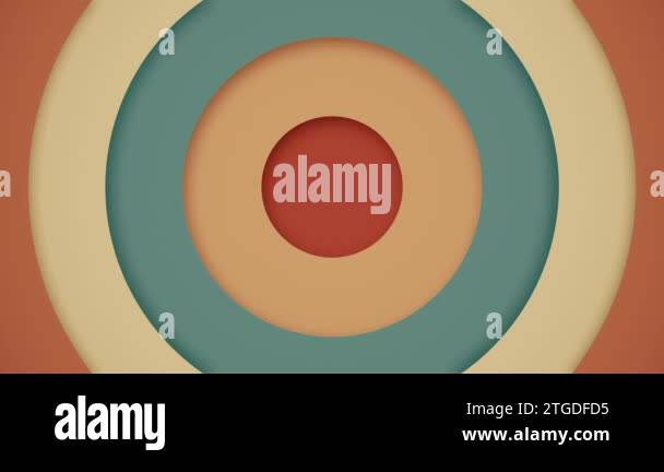 Trendy retro papercut background with gently moving concentric circles ...
