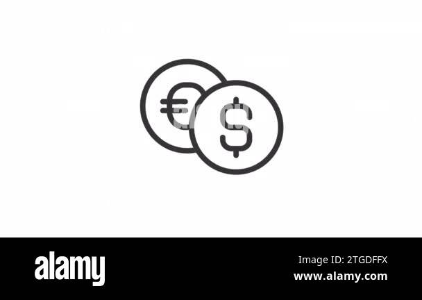 Animated exchange linear icon. Operations with currencies. Financial ...