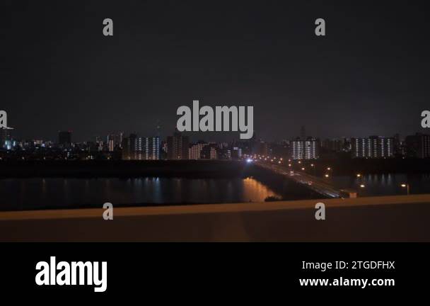 Tokyo Metropolitan Expressway Car driving Night View Japan shutoko ...