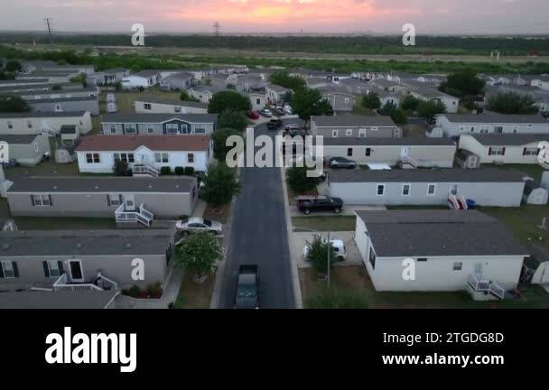 Rural Texas neighborhood community in small town. Low income housing ...