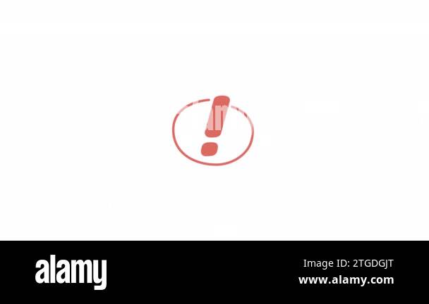 Animated important warning element. Flat cartoon style HD video footage ...