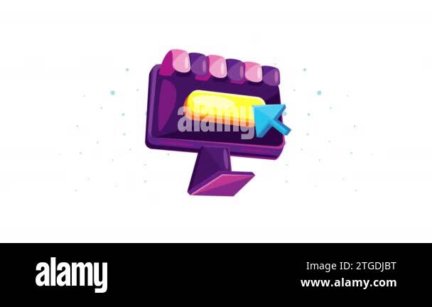 desktop with cursor arrow ecommerce ,4k video animated Stock Video ...