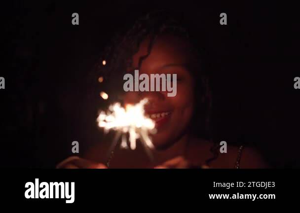 New Years Mood Thanks To Cold Fires A Smiling Dark Skinned Girl