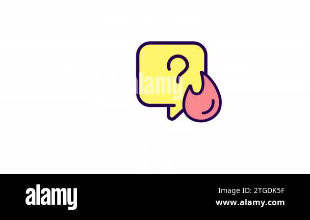 Animated astonishment color icon. Puzzle over urgent matter. Fear of ...