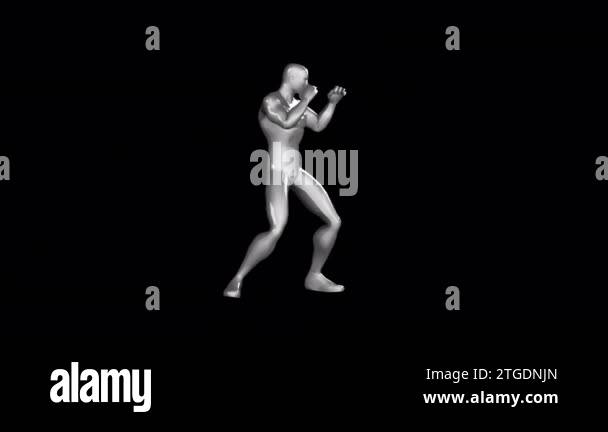 Animated 3d man boxing on transparent background Stock Video Footage ...